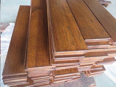 China Hickory Solid Hardwood Flooring,handscraped & distressed surface, character grade, different colors available for sale