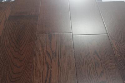 China Russian Oak multi-layers engineered hardwood flooring with brown stained for sale