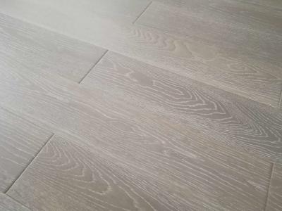 China Light Grey Washed Russian Oak Engineered Hardwood Flooring Premium AB Grade for sale