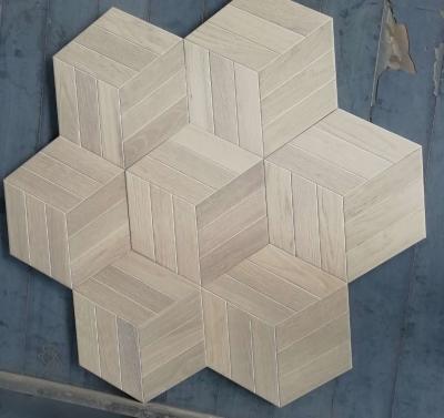 China Art Parquetry Hexagon In Oak Engineered Parquet Flooring With Different Styles for sale