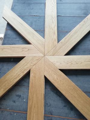 China Selected Grade oak Chevron Parquet Flooring In Natural Color Matt style for sale