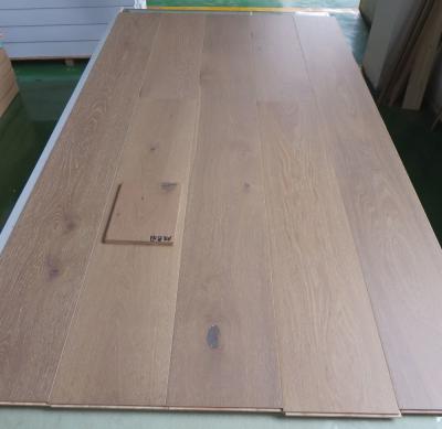 China smoked and burshed European Oak engineered wood flooring with width 240MM for sale