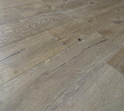 China rustic oak 3-layers engineered wood flooring with chatter mark for sale