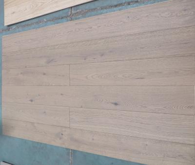 China Smoked rustic Oak engineered parquet flooring, color I for sale
