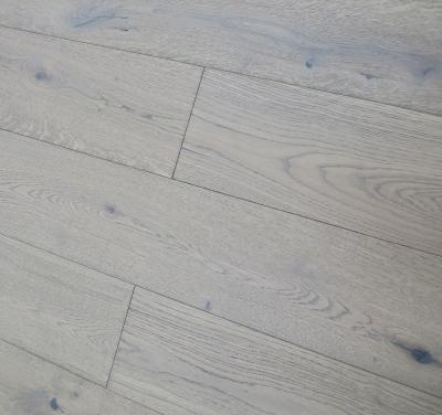 China Smoked rustic Oak engineered parquet flooring, color I for sale