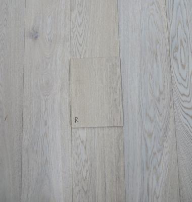 China white stained brushed European Oak engineered wood flooring, color R for sale