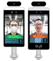 China Attendance System 8 Inch IPS LCD Screen Stand Mount Body Temperature Detection Face Recognition for sale