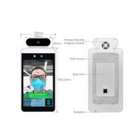 China Attendance System 8 Inch IPS LCD Screen Stand Mount Body Temperature Detection Face Recognition for sale