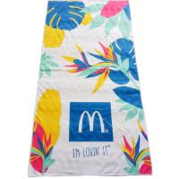 China Custom 100% Polyester Microfiber Quick Dry Beach Towel 70x140cm Private Label for sale