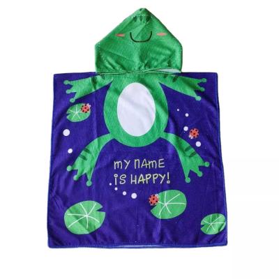 Plage de serviette en microfibre à capuchon d'impression de bande dessinée personnalisée pour enfants