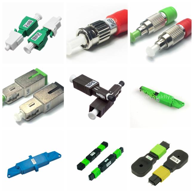 5dB FC Fixed Fiber Optic Attenuator SM APC Green Cap Male To Female Metal 1