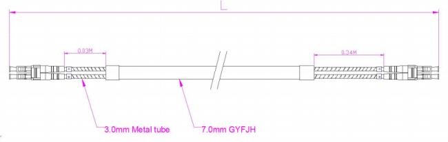 Outdoor Protected Branch Patchcord LC-LC GYFJH 7.0mm LSZH Black 2Core Connector Type -20C～ 70C Operating Temperature 0