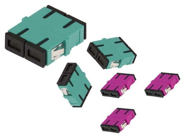 Telecom Aqua Fiber Optic Adapter Duplex SC UPC MM Plastic Without Flange 0