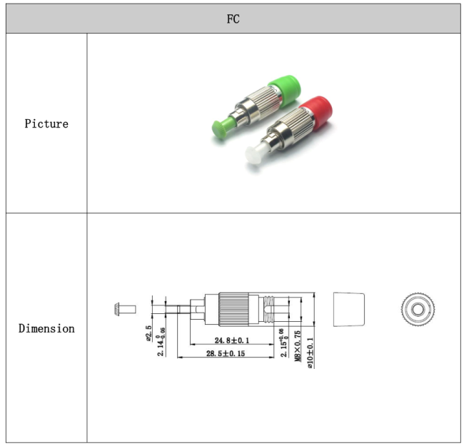 5dB FC Fixed Fiber Optic Attenuator SM APC Green Cap Male To Female Metal 0