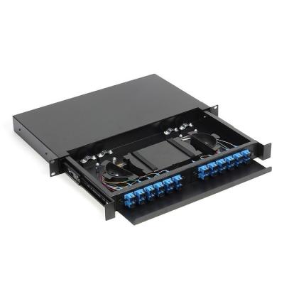 China 19 Inch Fiber Optic Distribution Unit Rack Mount Slidable ODF With SC LC Interface for sale