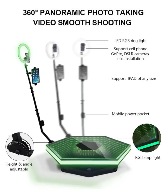 2022 New Party Artifact Portable Automatic Photobooth Video Rotating Selfie 360 for Birthday Wedding Ins-Worthy Location
