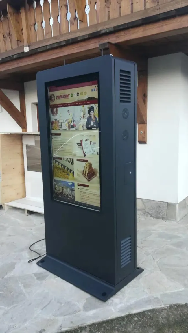 55-inch capacitive touch screen kiosk front view