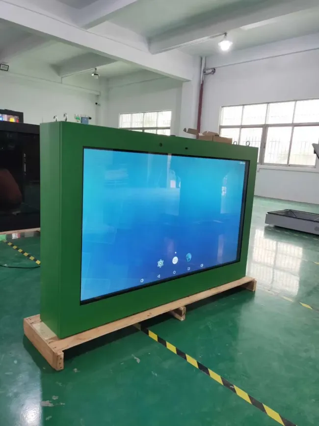 Kiosk with vertical orientation display