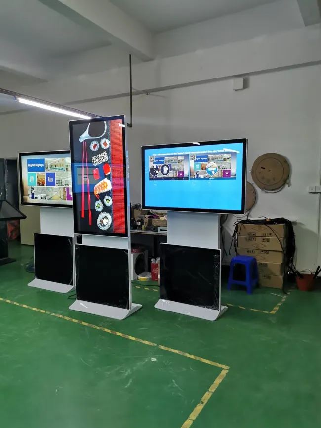 55 inch touch screen kiosk in shopping mall environment