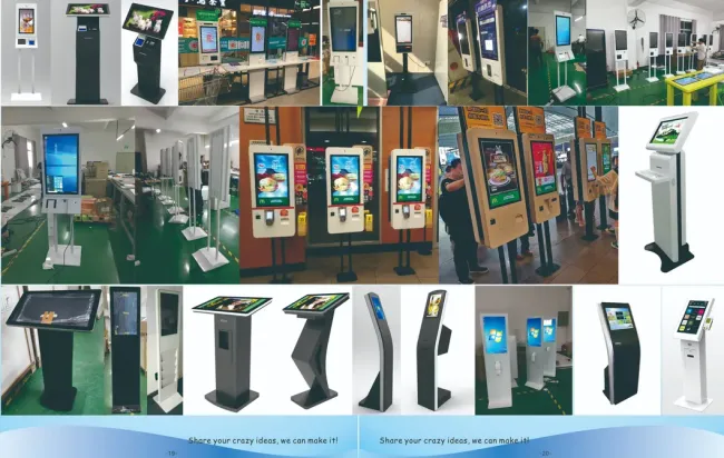 Side view of information kiosk with slim profile