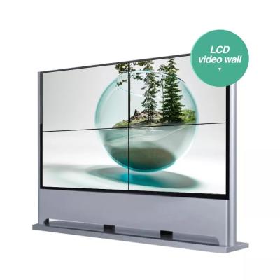 China 65 Inch LCD Video Wall Screen 4k 2x2 1*3 1.8mm Gap Black Frame for sale