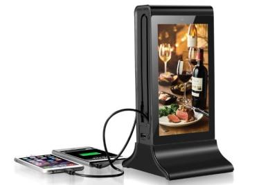 China Quadro de metal preto, sinalização digital de tela múltipla, computador portátil, computador de mesa novo, pequeno leitor de publicidade com estação de carregamento à venda
