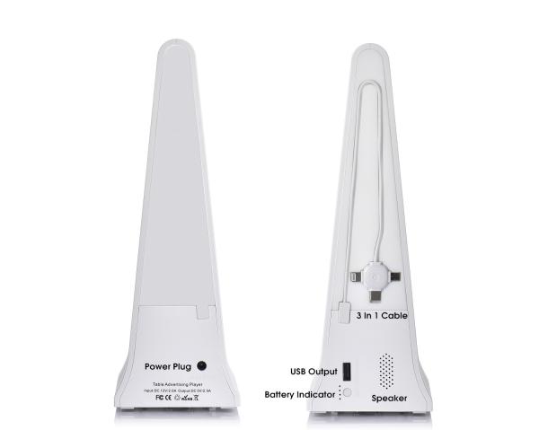 8 pouces Tabletop numérique de commande d'appel affichage écran LCD publicité lecteur avec menu Power Bank