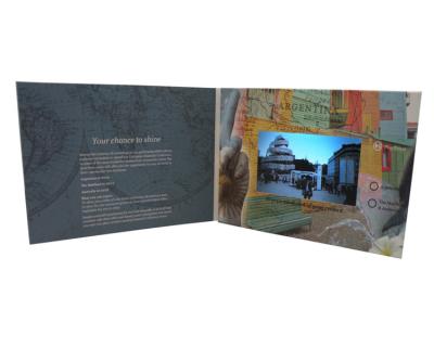 China Customized LCD Christmas Postcards Magnetic Switch For Playing Video / Music / Photos for sale