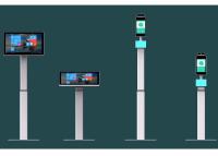 China Leitor de cartão seguro Machine do reconhecimento de cara RFID do quiosque da medida da temperatura para o software dos MIPS do sistema do controle de acesso à venda