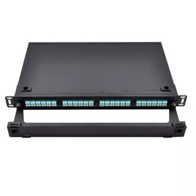 China OM3 1u Rack Mount Fiber Enclosure 96 Core Mpo To Lc With 4 Lgx Cassettes for sale