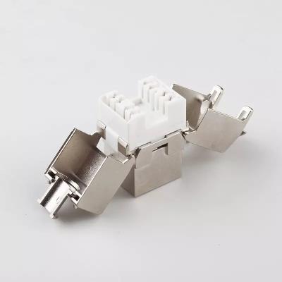 China RJ45 Cat7 Keystone Jack Module With Shielded Toolless 8p8c Zinc Alloy 26AWG Cable for sale