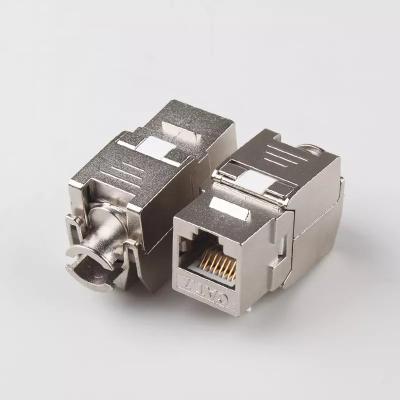 China RJ45 Cat7 Keystone Jack Module With Shielded Toolless 8p8c Zinc Alloy 26AWG Cable for sale