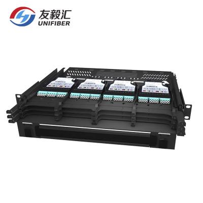 China 1RU Three Layers Fiber Patch Panel 144 Terminations High Density ODF MPO To LC for sale