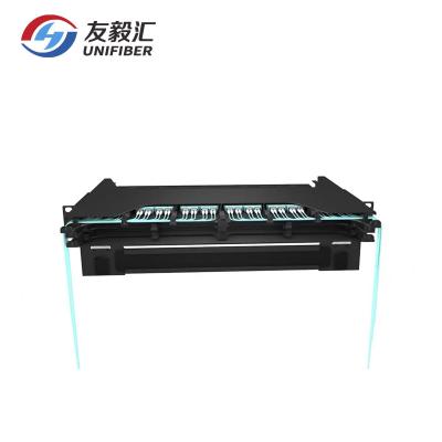 China 1U 144F MP6 MPO Fiber Patch Panel High Density Rack Mount 8/12 Cassette Modules for sale