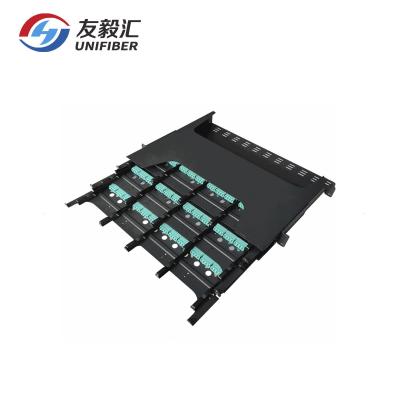 China 1U 144 Port High Density MPO/MTP Fiber Patch Panel Cold Rolled Steel OEM for sale