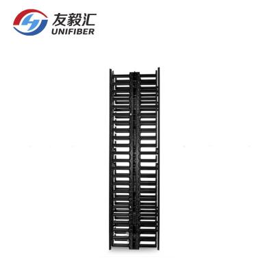 Vertical Dual Sided Cable Manager, 45RU, Bend Radius Plastic Finger Duct, 4.9 in. Wide