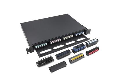 China 1U 96 Port HD Fiber Optic Patch Panel with 4 changeable adapter module for sale