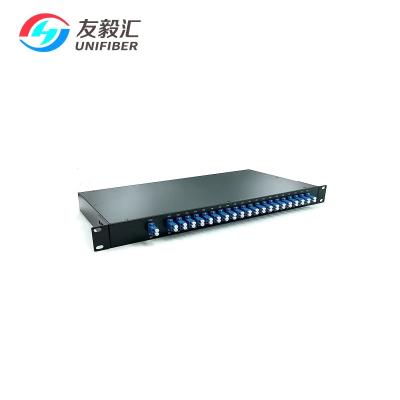 China 40CH Athermal AWG 100Ghz DWDM Mux Demux Flat top C21~C60 LC/UPC 1U Rackmount for sale