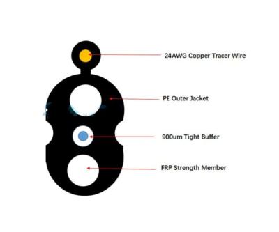China FTTH 1-Fiber ROC Toneable Drop Cable G657A1 24 AWG Copper Wire for sale