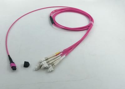 중국 8 섬유 MPO에서 LC UPC 듀플렉스 브레이크아웃 패치 코드 멀티모드 OM4 마젠타 1m (3ft) 판매용