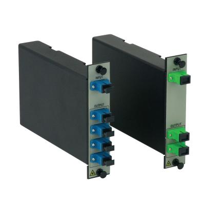 China 1x2 / 1x4 Fiber Optic Splitter LGX Cassette Coupler Polarization Insensitivity for sale
