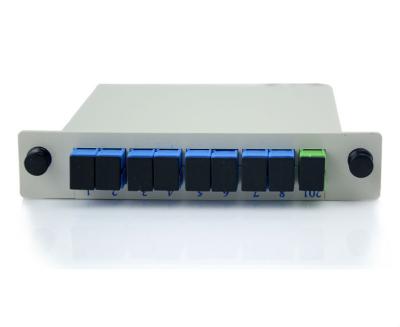 China Plastic Fiber Optic PLC Splitter , ABS Box PLC Splitter 1x16 1x32 1x64 for sale
