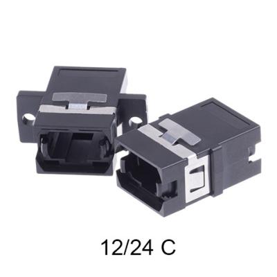 China Black Color MPO Fiber Optic Adapter 12C / 24C / 36 C Easy Operating for sale
