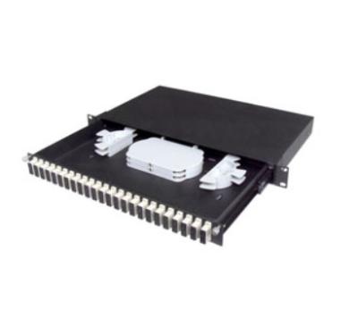 China 48 Port LC Fiber Patch Panel, 19 rack mount fiber optic lc patch panel,sliding drawer 1U fiber optic patch panel for sale