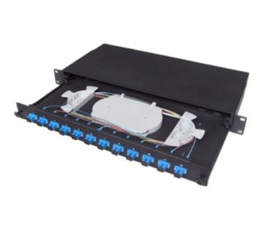 China 48 Port LC Fiber Patch Panel, 19 rack mount fiber optic lc patch panel,sliding drawer 1U fiber optic patch panel for sale
