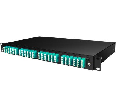 China SPCC Material MPO MTP Patch Cord Panel 19 Inch 1U 48/72/96/144 Fibers Cold Rolled Steel Sheet for sale