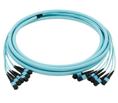 China MPO MTP Trunk Optical Patch Cord 8 12 24 Fibers OM3 3M For Data Center Fiber Cabling for sale