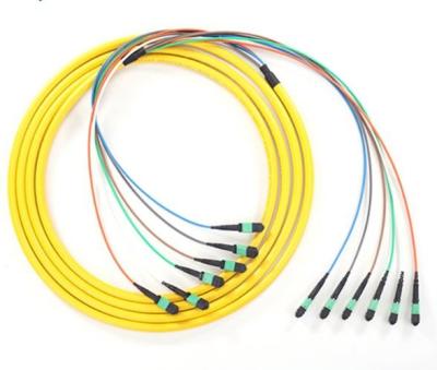 China MPO MTP Trunk Optical Patch Cord 8 12 24 Fibers OM3 3M For Data Center Fiber Cabling for sale