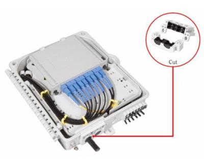 China 8/12/16 Cores Splice Fiber Optic Termination Box Enclosure Integrated With Splice Cassette for sale