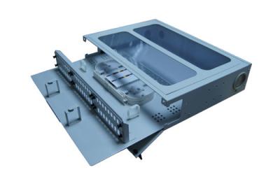 China 48 Port Fiber Optic Patch Panel 2U 19 Inch With Transparent Cover Front Door for sale